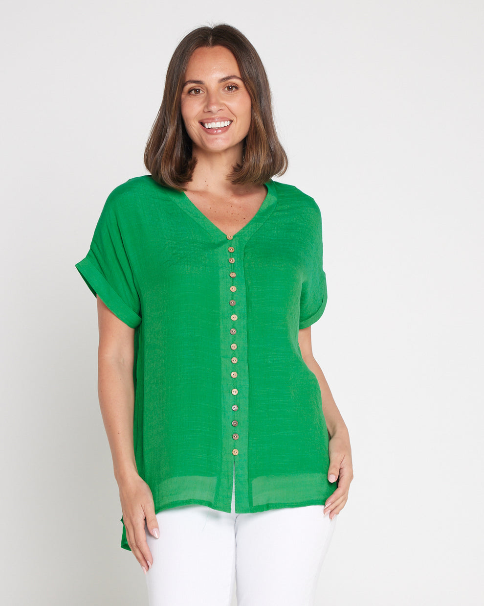 Gemma Top - Emerald Green | Colourful Summer Blouses for Women – TULIO ...