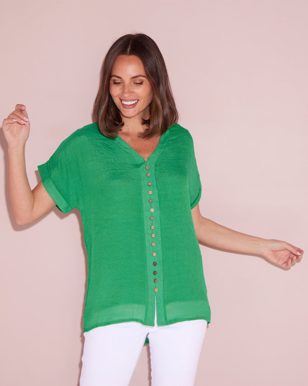 Gemma Top - Emerald Green | Colourful Summer Blouses for Women – TULIO ...