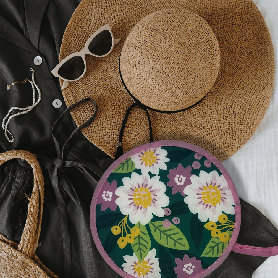 Silver Drift Top – White/Deep Teal | Printed Top Australia – TULIO Fashion