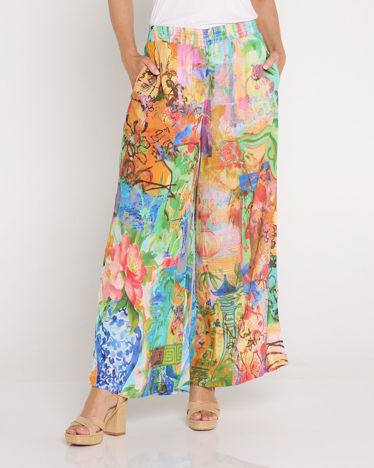 Digital Wide Leg Pants - Mount Fuji Oriental Orientique Clothing ...