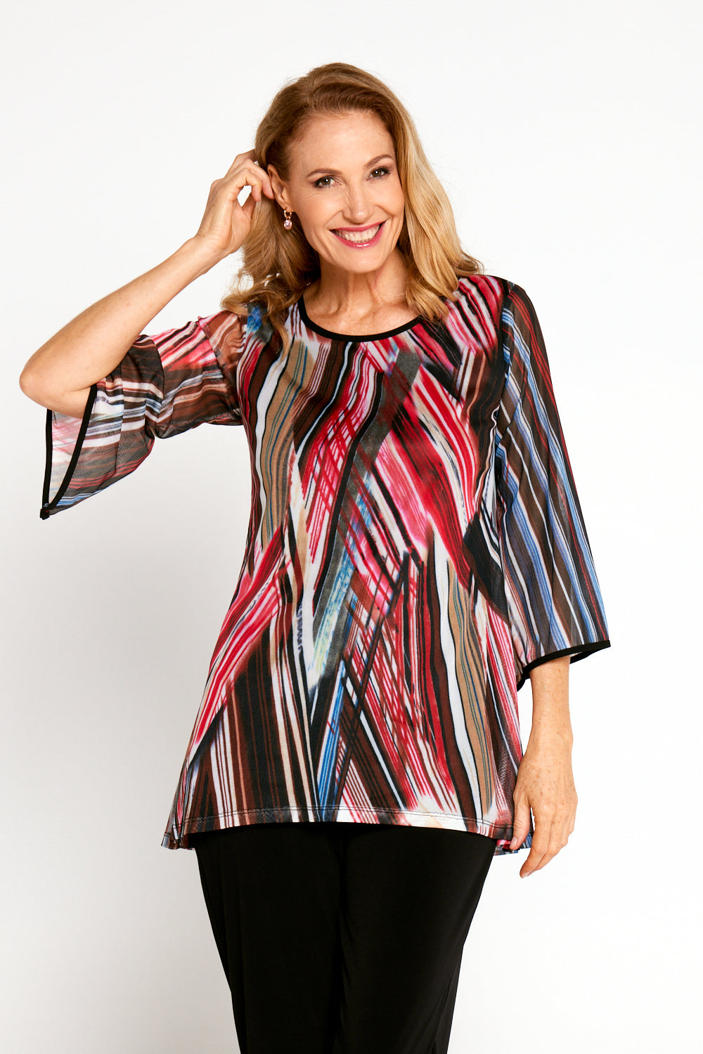 Gloria Mesh Tunic - Red/Black – TULIO Fashion