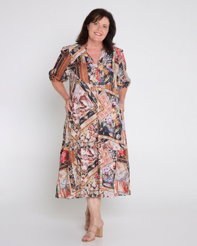 Brookhaven Dress - Tapestry Noir – TULIO Fashion