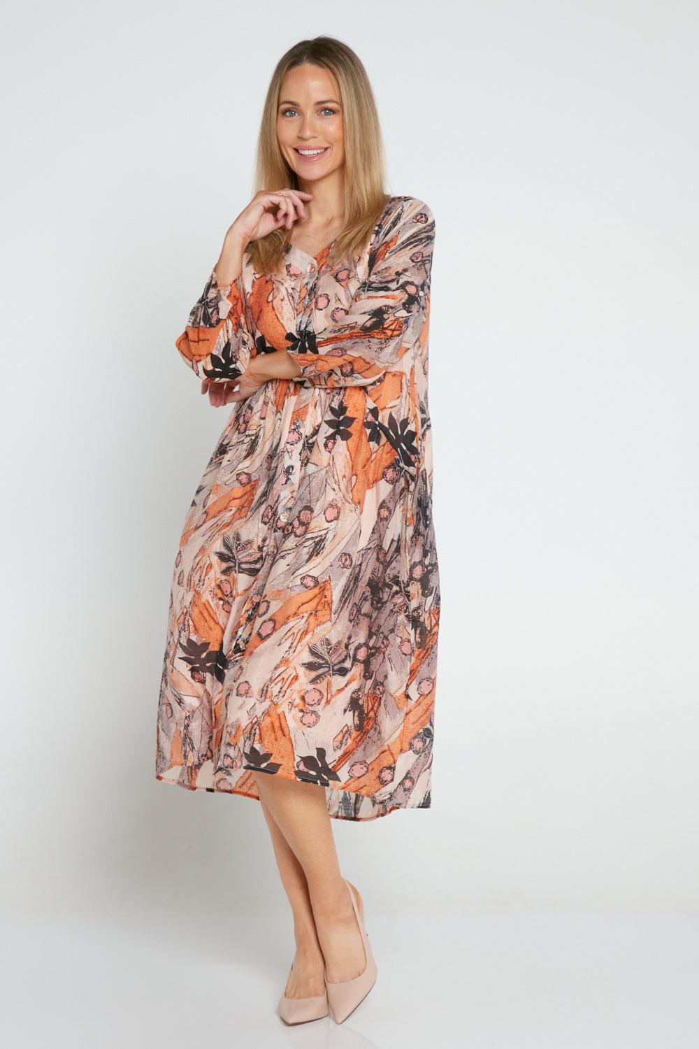 Divina Dress - Autumn Print – TULIO Fashion