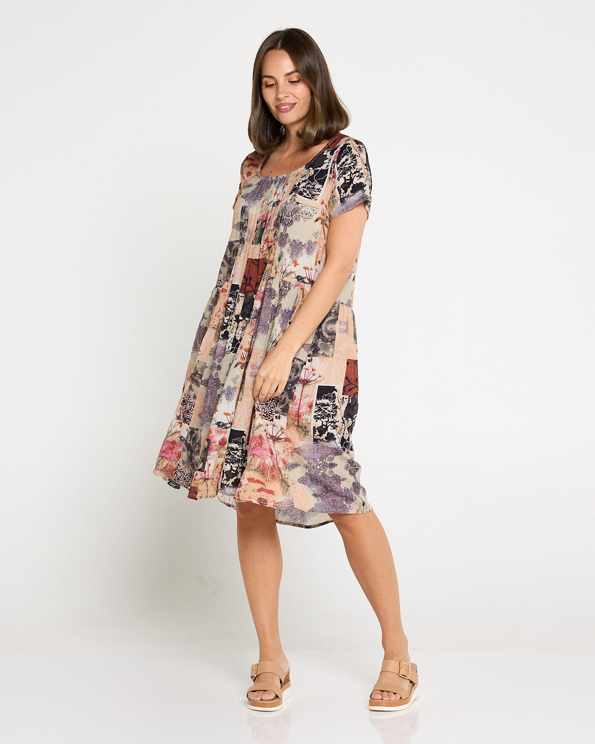 Emery Cotton Dress - Wildflower Fields | Lightweight Summer Dresses ...