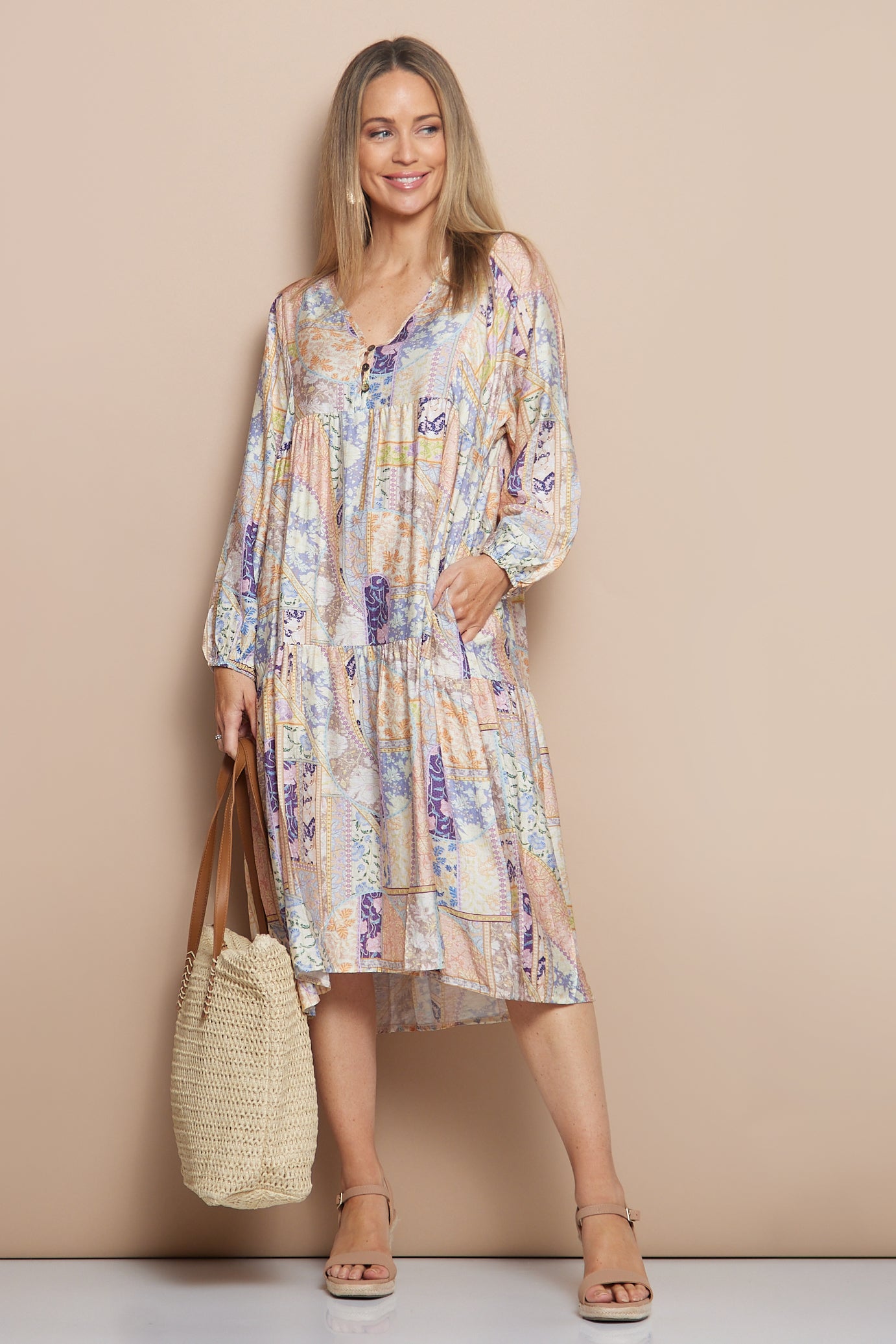 Carissa Dress - Dawn Floral Patchwork – TULIO Fashion