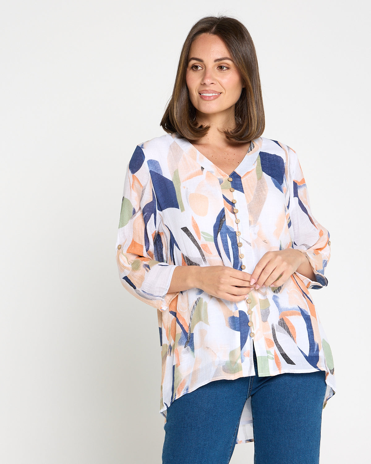Jennifer Top - Peachy Watercolour – TULIO Fashion