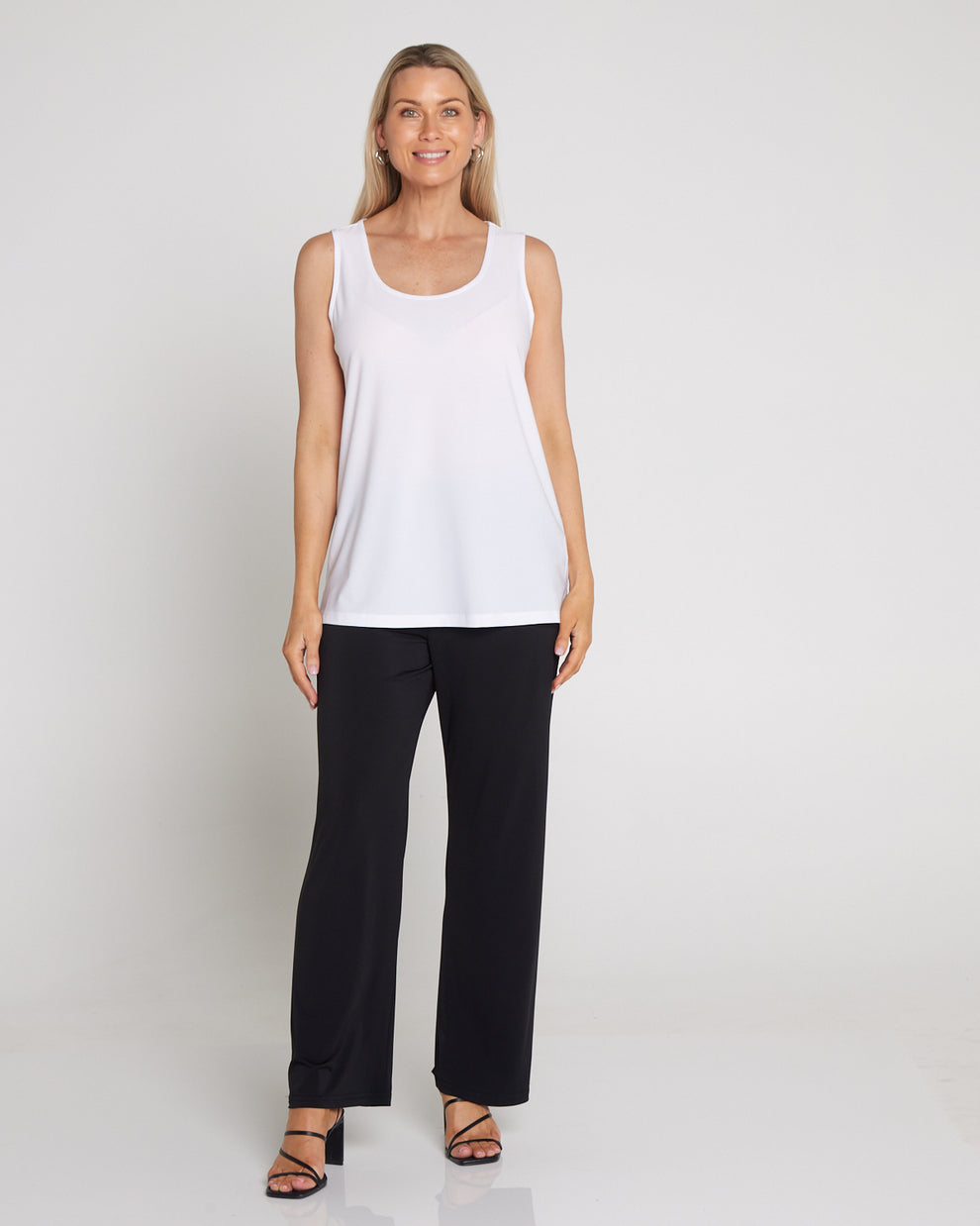 Long Line Tank - White | Mature Women's Wardrobe Essentials – TULIO Fashion
