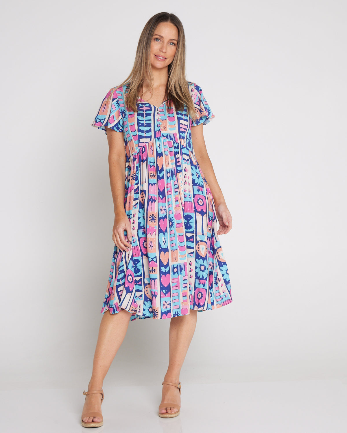 Brighton Petite Dress - Aloha Sunrise Print | TULIO – TULIO Fashion