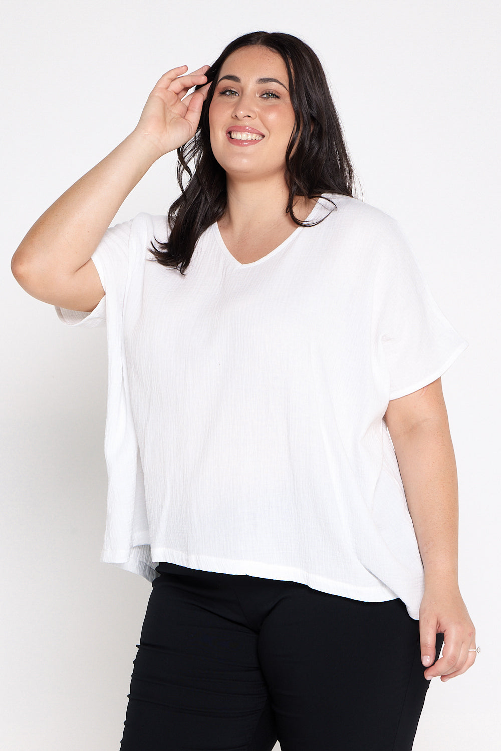 Tahiti Muslin Top - White | Mature Women's Summer Tops in Cotton ...