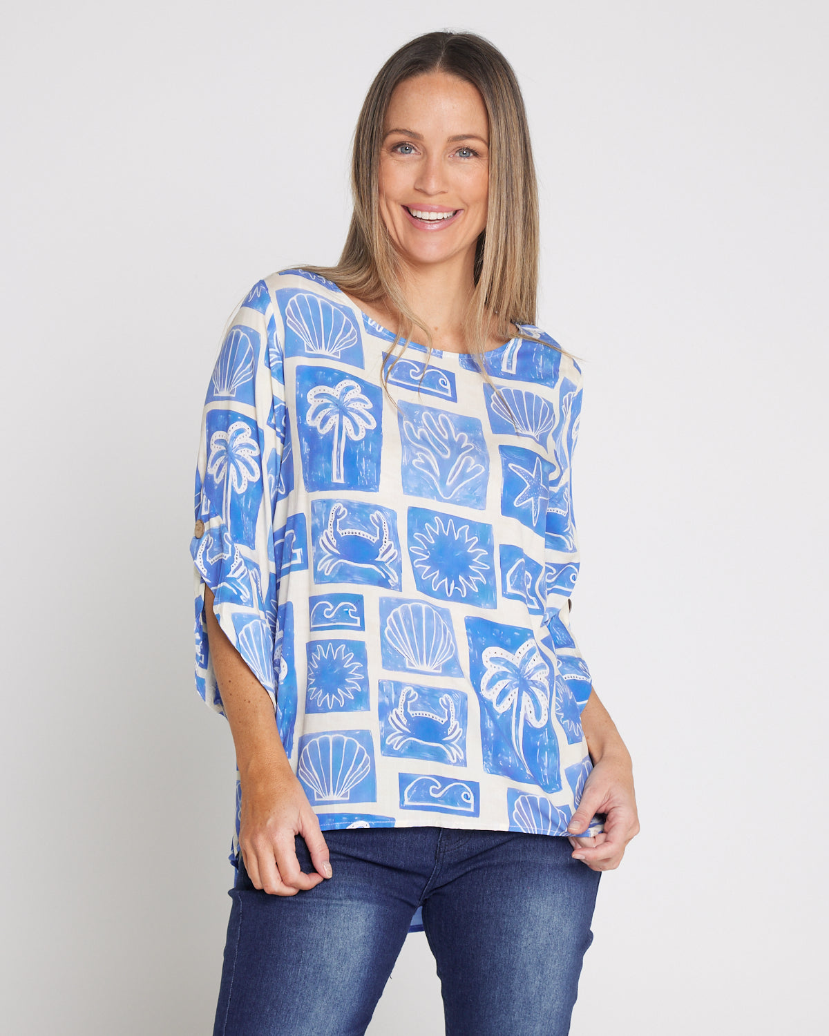 Raven Top - Blue Seaside Sketch | Women's Blouses for Summer – TULIO ...
