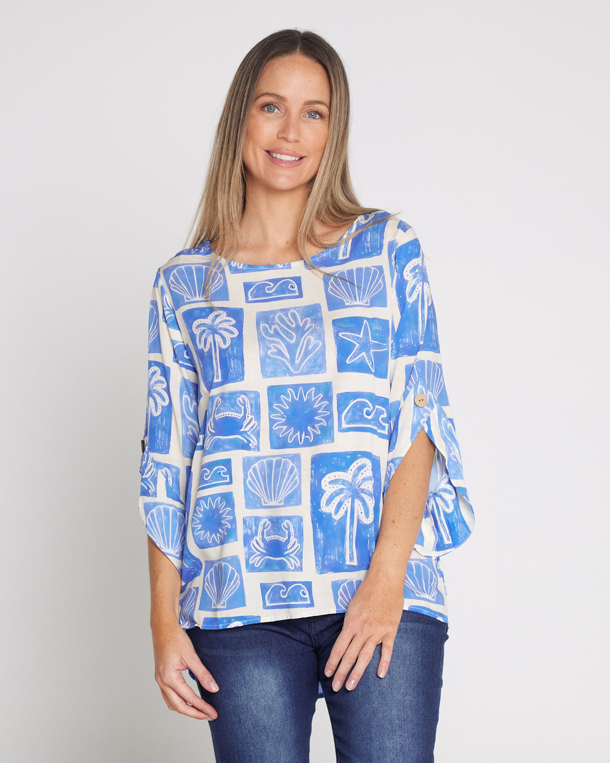 Raven Top - Blue Seaside Sketch | Women's Blouses for Summer – TULIO ...