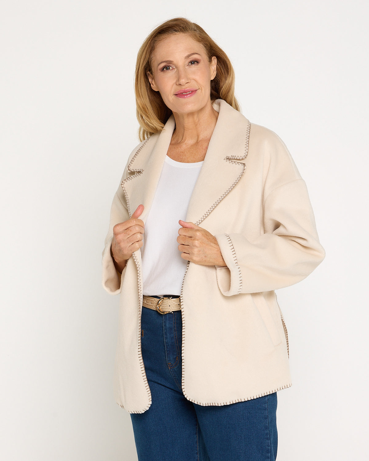 Arizona Fleece Wrap Jacket - Cream – TULIO Fashion