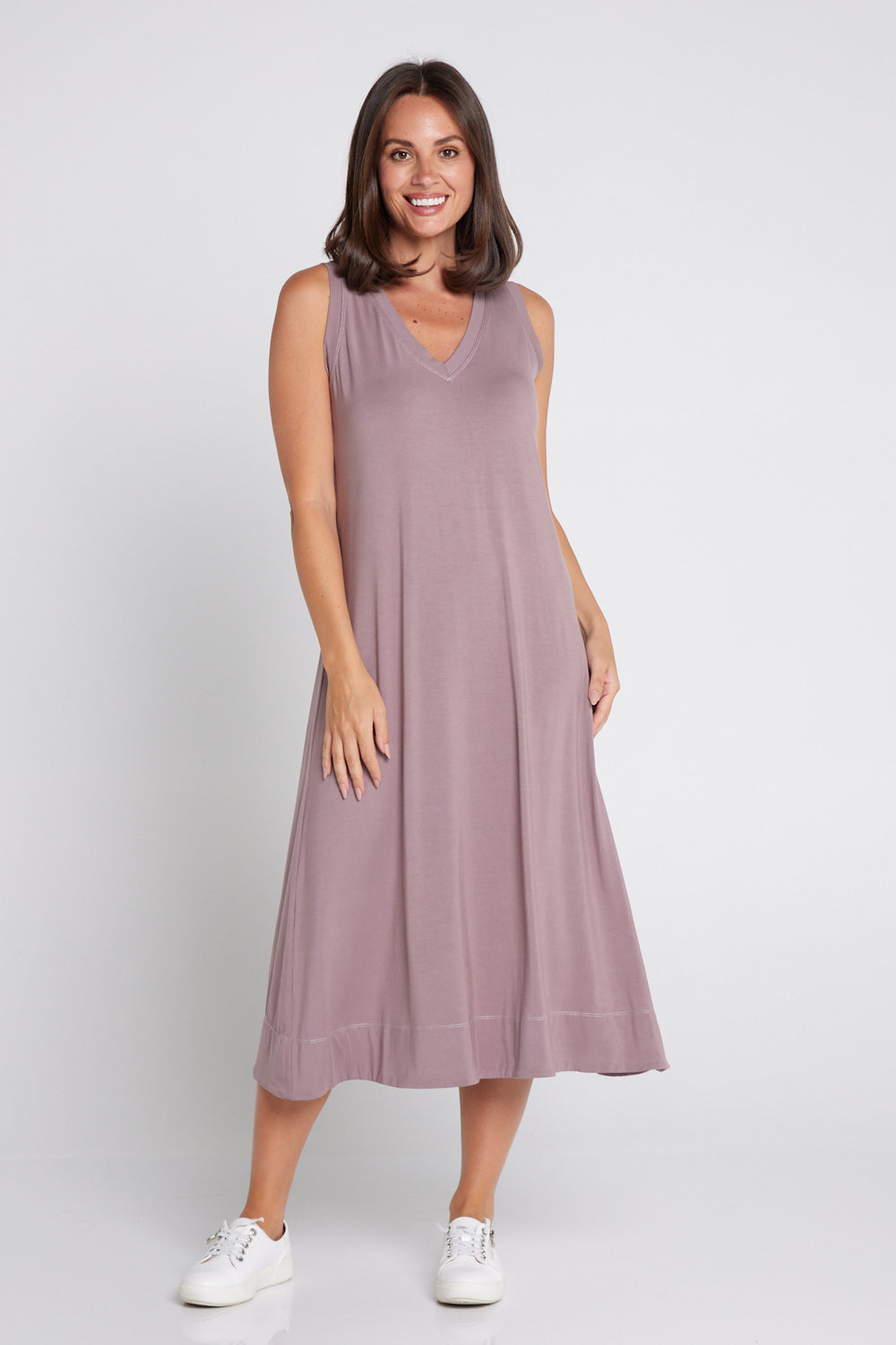 Hayley Soft Sleeveless Dress - Mushroom – TULIO Fashion