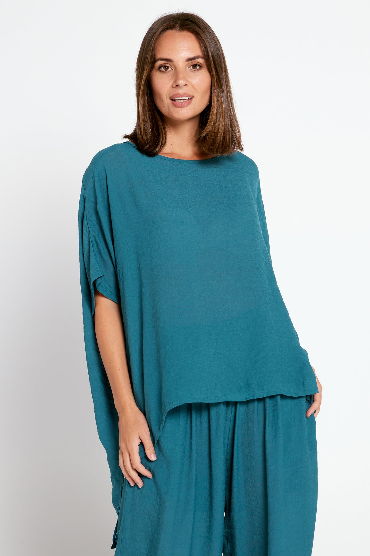 Gina Top - Teal | Cotton Village Summer 2023 – TULIO Fashion
